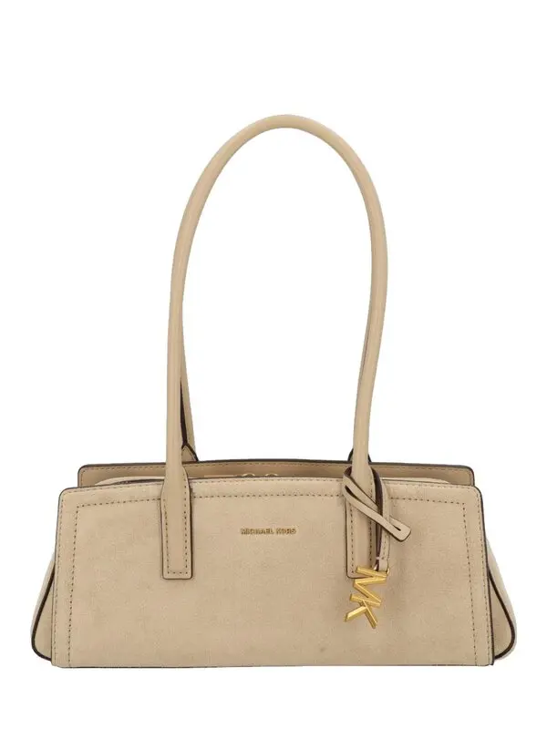 Michael Kors Leather Crossbody Bag With Chain Strap - Beige