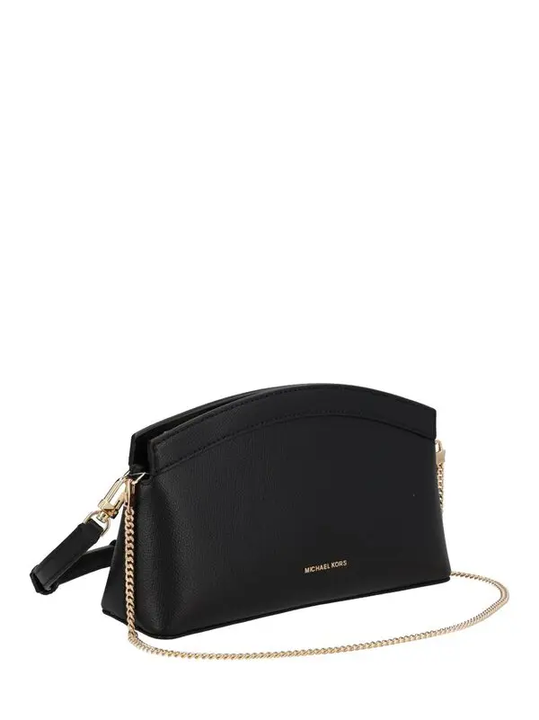 Michael Kors Leather Crossbody Bag With Chain Strap - Black