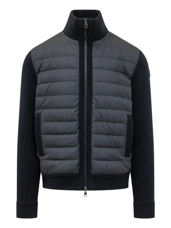 Moncler Lightweight Cardigan With Padded Insert - Blu