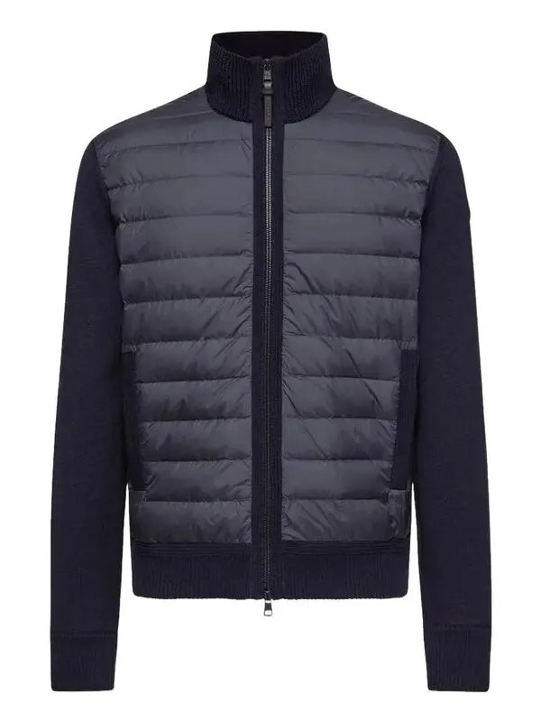 Moncler Zip-up Quilted Cardigan - Navy
