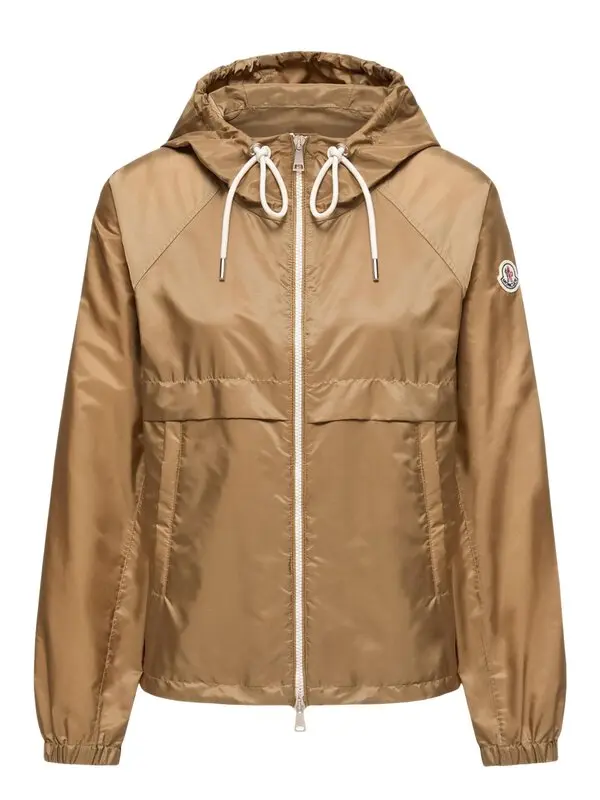 Moncler Mini Water-resistant Jacket With Adjustable Hood Size - Beige
