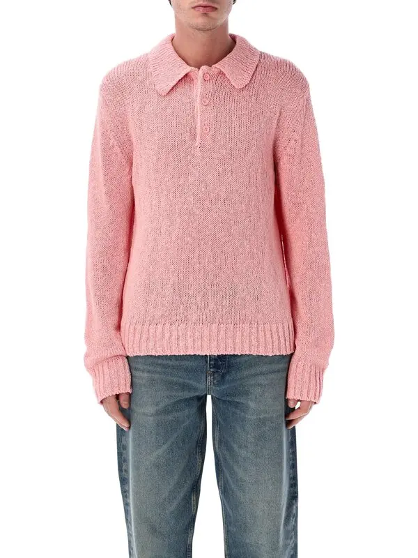 SUNFLOWER Knit Polo Sweater - Pink