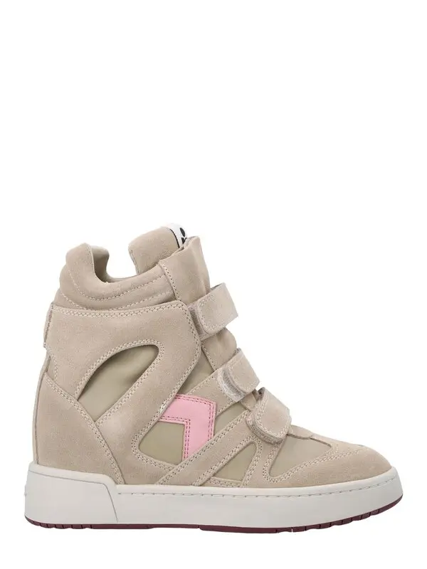 Isabel Marant Étoile High-top Wedge Sneakers With Velcro Straps - Beige Bubblegum