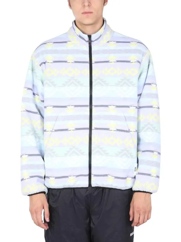 MSGM Fleece Jacket With Geometric Print - Multicolour
