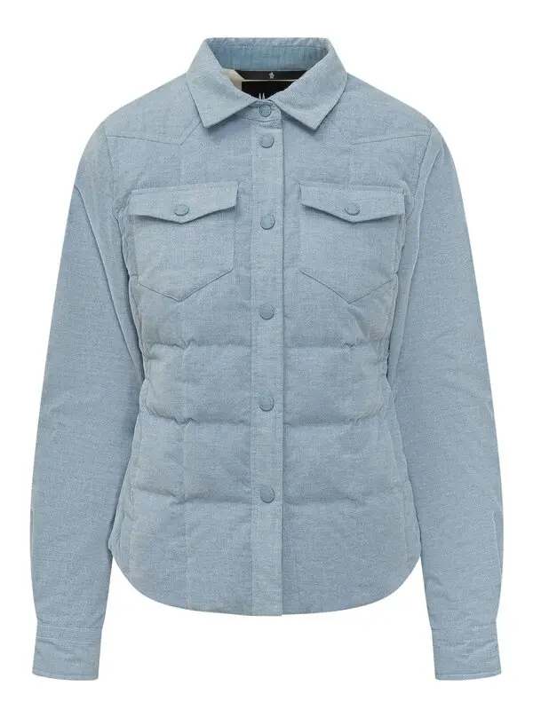 Moncler Quilted Jacket With Decorative Collar - Blu