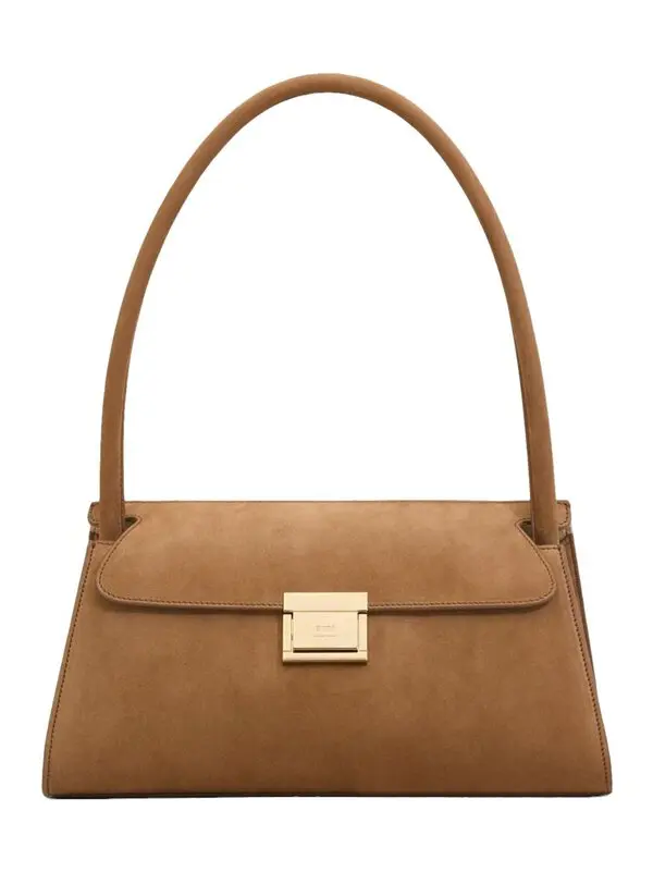 AMI Paris Glazed Leather Top Handle Bag - Brown