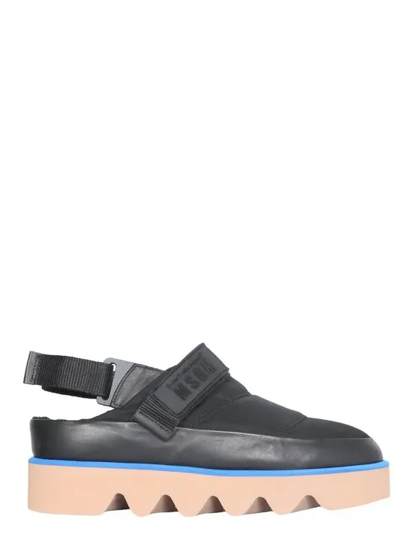 MSGM Puffed Slingback Sandals - Black