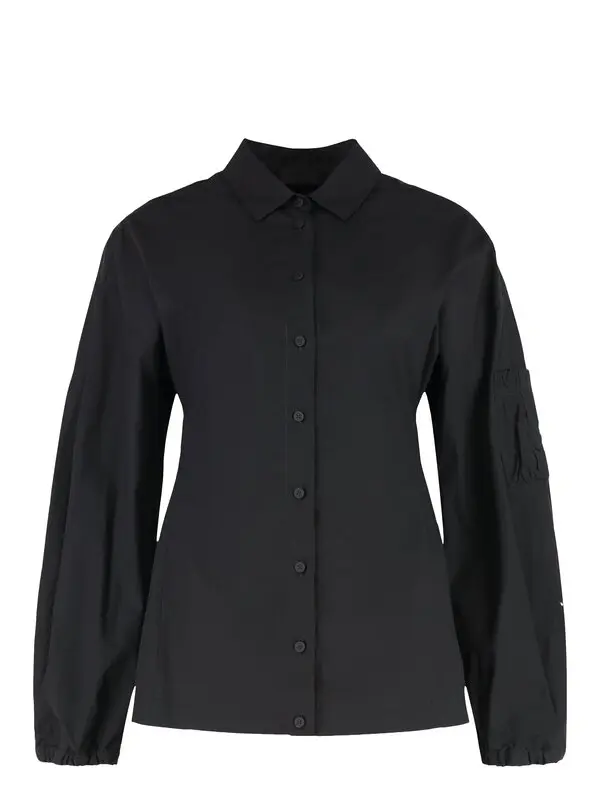 Moncler Logo Patch Cotton Jersey T-shirt - Black