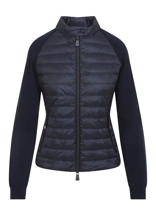 Moncler Padded Stretch Viscose Blend Cardigan - Blue
