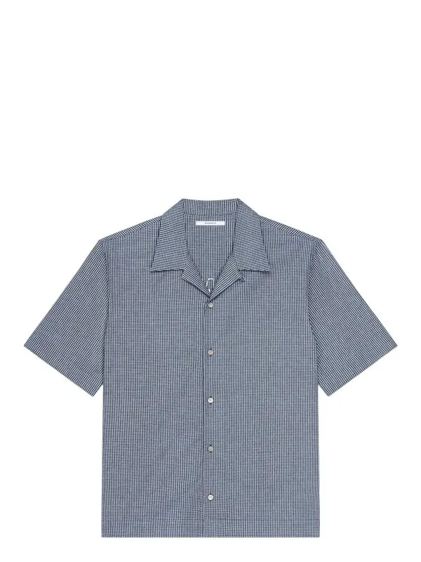 Givenchy Checkered Short-sleeved Cotton Shirt For - Blu