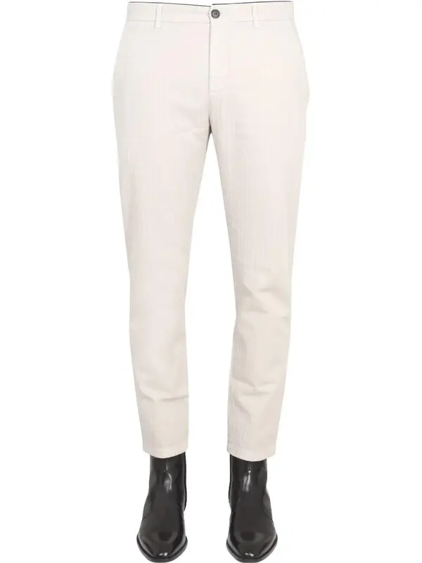 DEPARTMENT 5 Tailored Trousers With Logo Patch - Beige