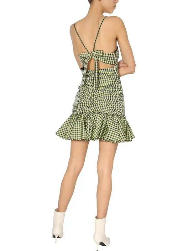 Philosophy Di Lorenzo Serafini Halterneck Gingham Print Dress - Yellow