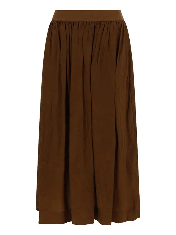 UMA WANG High Waist Midi Skirt - Brown