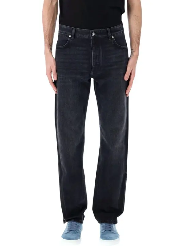 Givenchy Couture Seam Straight Fit Shadow Washed Jeans - Black