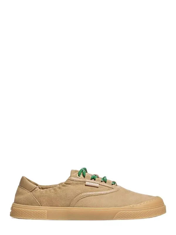 Moncler Leather High-top Sneakers With Rubber Sole - Beige