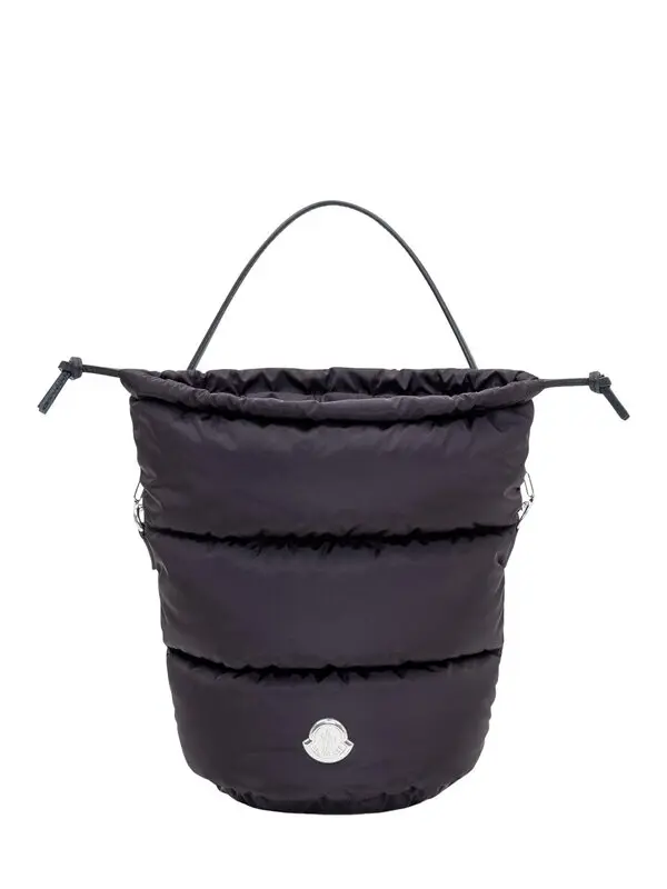 Moncler Padded Drawstring Bucket Bag - Nero
