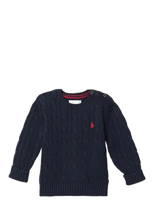 Polo Ralph Lauren Mini Cable Knit Long Sleeve Sweater - Blue