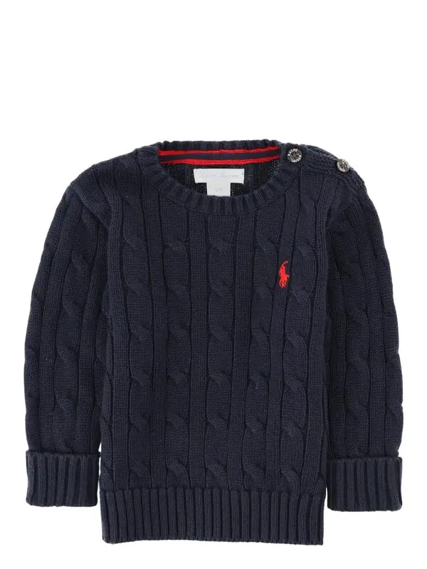 Polo Ralph Lauren Mini Cable Knit Long Sleeve Sweater - Blue