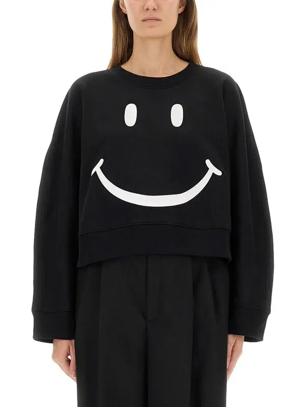 Moschino Face-print Sweatshirt - Black