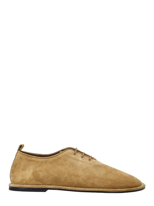AMI Paris Suede Lace-up Derby Shoes - Beige