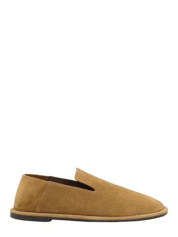 AMI Paris Suede Slip-on Loafers - Beige
