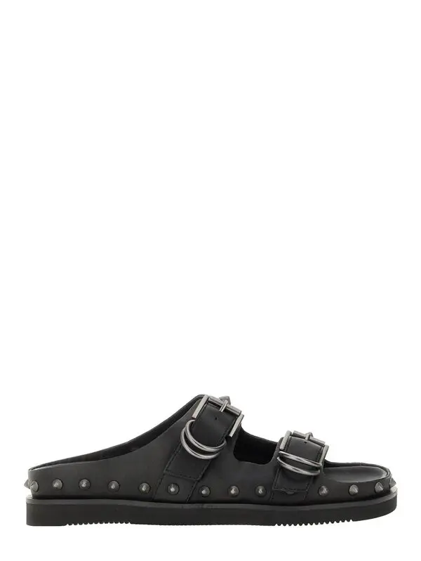 Ash Urus Buckled Sandals With Stud Detailing - Black