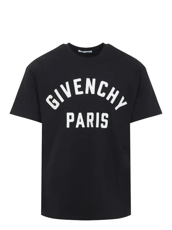 Givenchy Logo Print Straight Fit Cotton T-shirt - Nero
