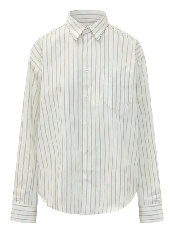AMI Paris Striped Shirt - Blanc/matcha