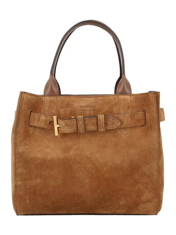 TOM FORD Leather Suede Tote Bag - Brown