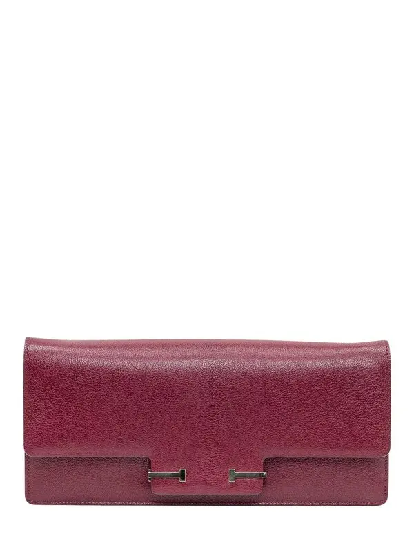 TOM FORD Leather Clutch Bag - Ruby Red