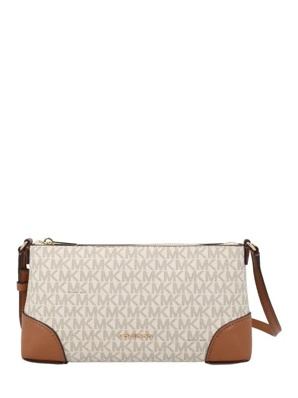 Michael Kors Logo Print Mini Shoulder Bag - Beige