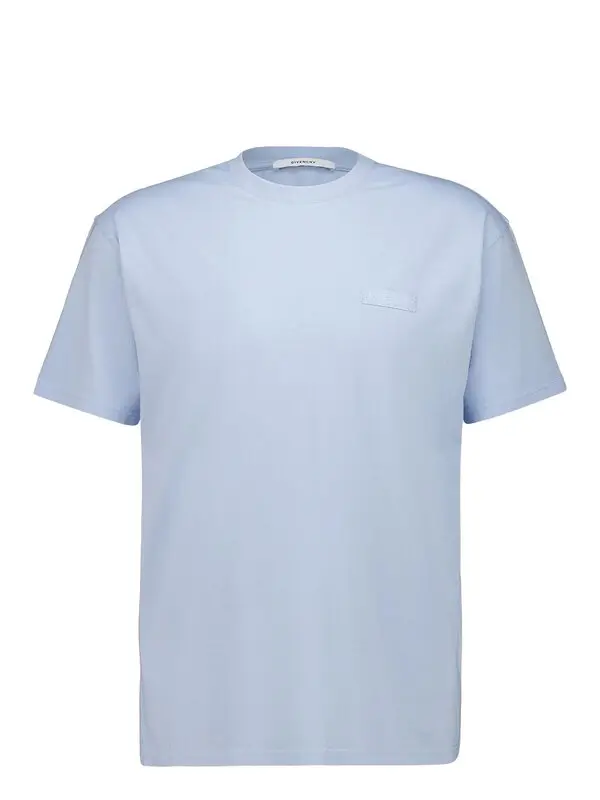 Givenchy Classic Grosgrain Detail Crew Neck Tee Size - Azzurro