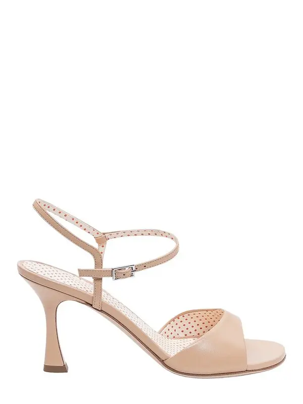 3JUIN Strappy Sandals With Ankle Strap And Sculptural Heel - Pulp Sandy