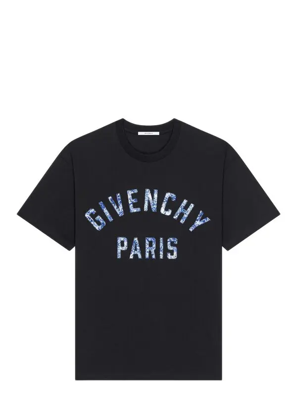 Givenchy Embroidered Gros Grain Neck T-shirt Medium - Nero