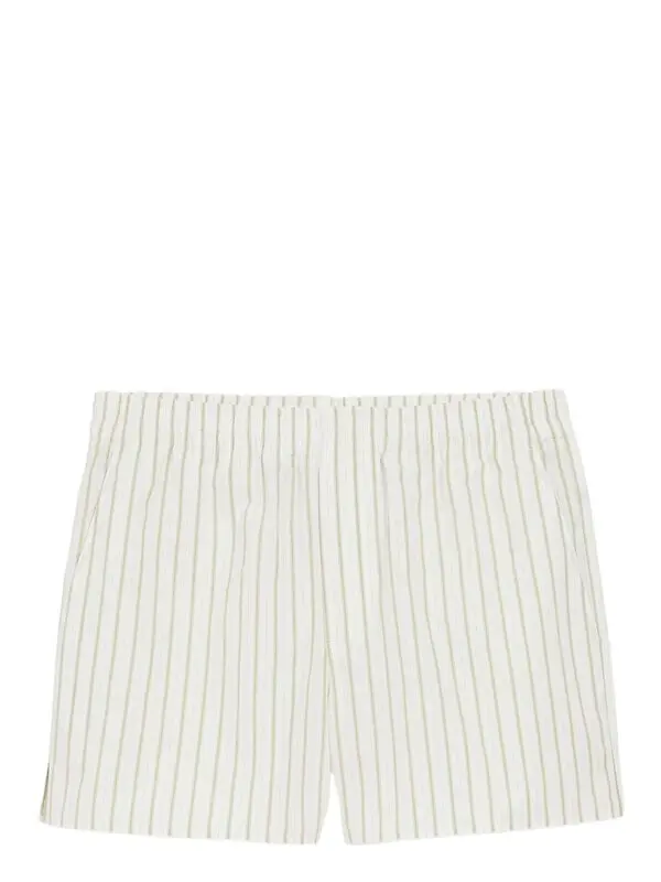 AMI Paris Mini Elasticated Stripe Shorts - Blancmatch