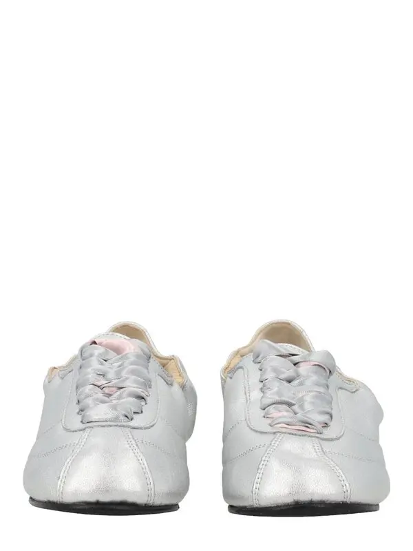 Repetto Metallic Leather Lace-up Sneakers - Silver