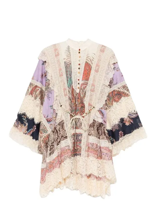 Zimmermann Rhiannon Printed Cotton Mini Dress - Multicolour