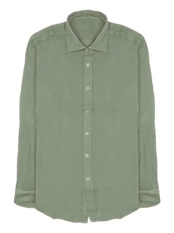120% Lino Linen Button-up Shirt - Green