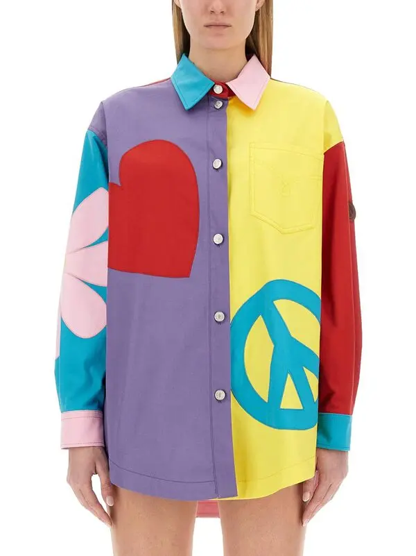 Moschino Allover Graphic Printed Long-sleeved Shirt - Multicolour