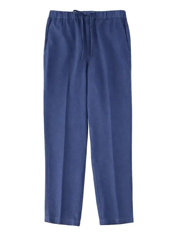 120% Lino Lightweight Linen Trousers - Blue