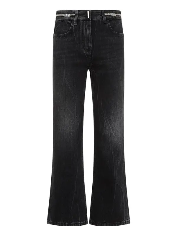 Givenchy Logo Plaque Bootcut Jeans - Black