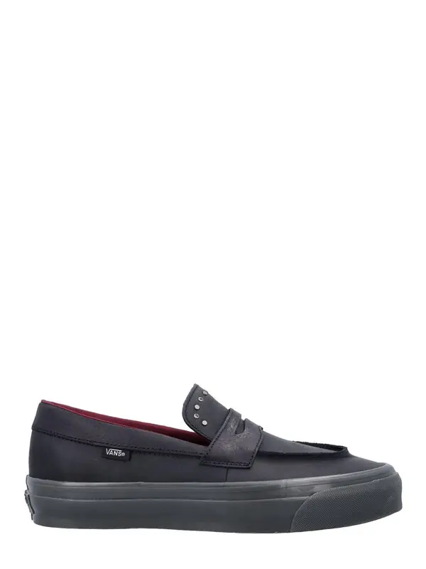 VANS Premium Leather Slip-on Loafers With Stud Detailing - Hardware Black