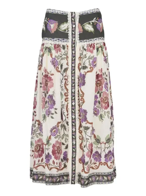 Farm Rio Floral Print Mini Skirt - Multicolor