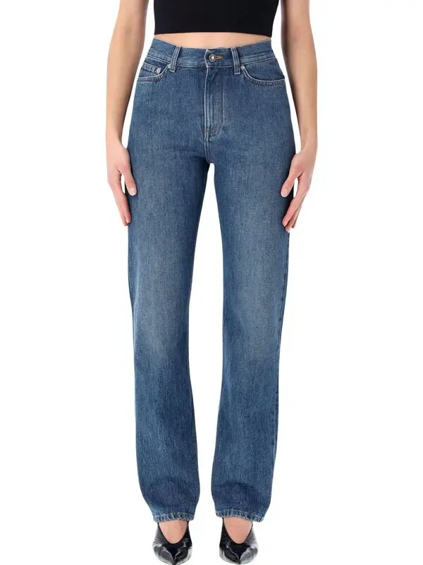Givenchy Straight Fit Jeans With Engraved Button Detail - Medium Blue
