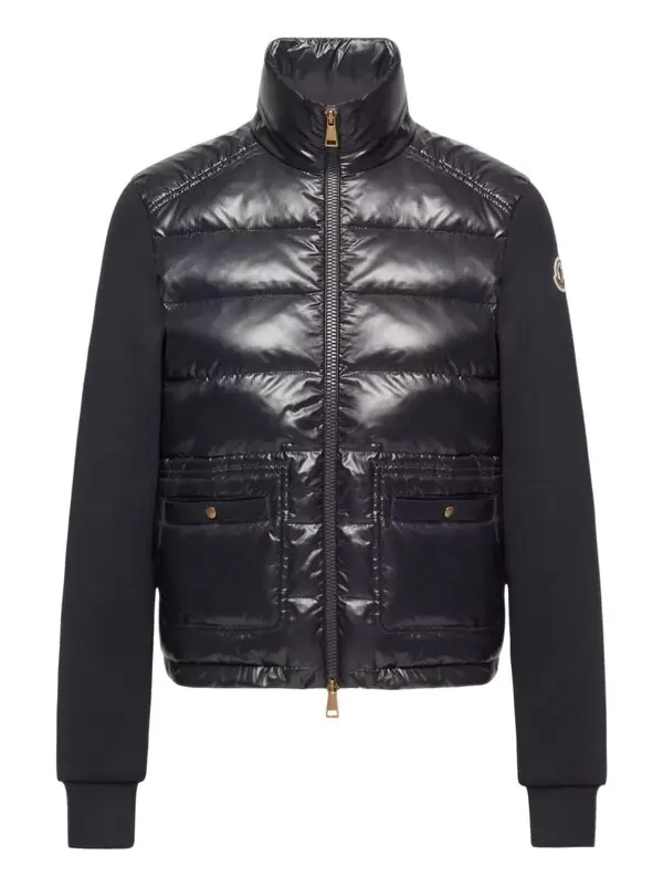 Moncler Down-filled Stand Collar Zip Closure Sweater - Blu