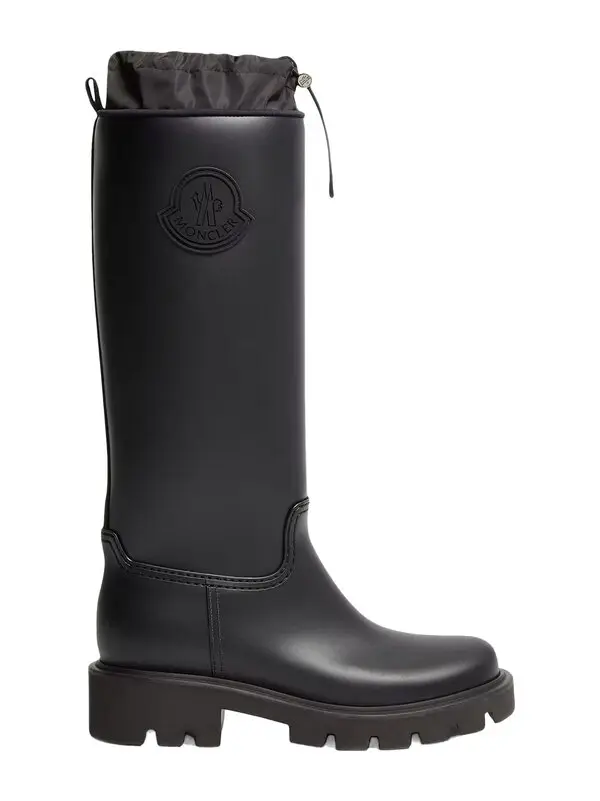Moncler Waterproof Tall Drawstring Boots - Nero