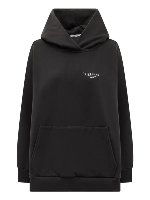 Givenchy Logo Cotton Hoodie - Black