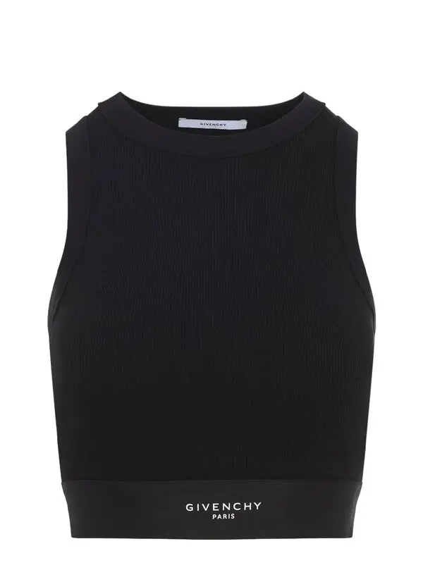 Givenchy Ribbed Cropped Knit Top - Black
