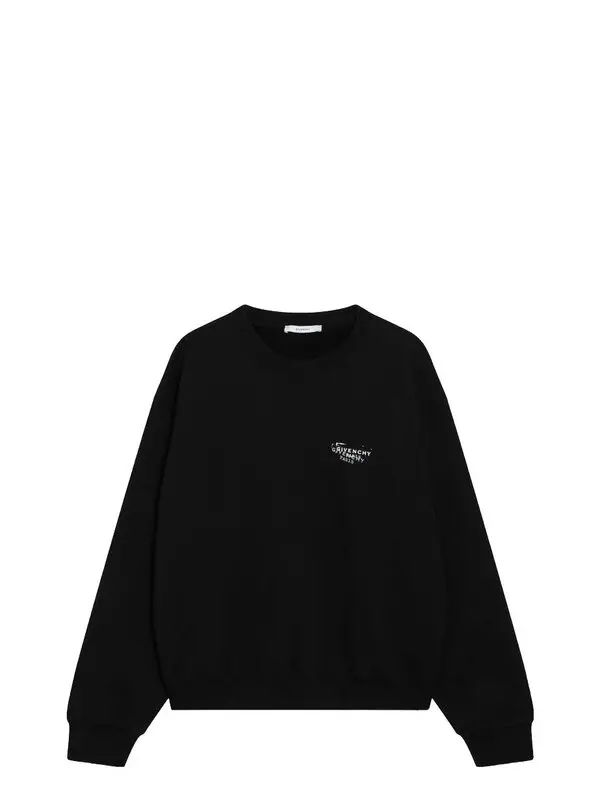 Givenchy Cotton Fleece Sweatshirt With Stamp Print - Black