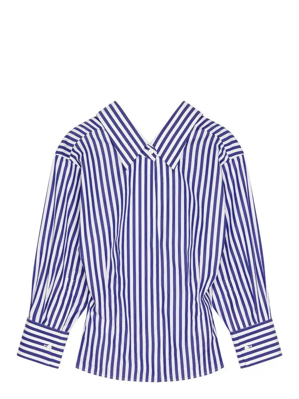 Givenchy Long-sleeved Striped Cotton Poplin Shirt - Blu